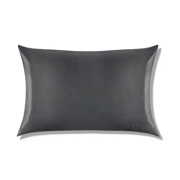 6FIFTYTWO® Grey / Black / Silver Pure Mulberry Silk Pillowcase Dark Grey