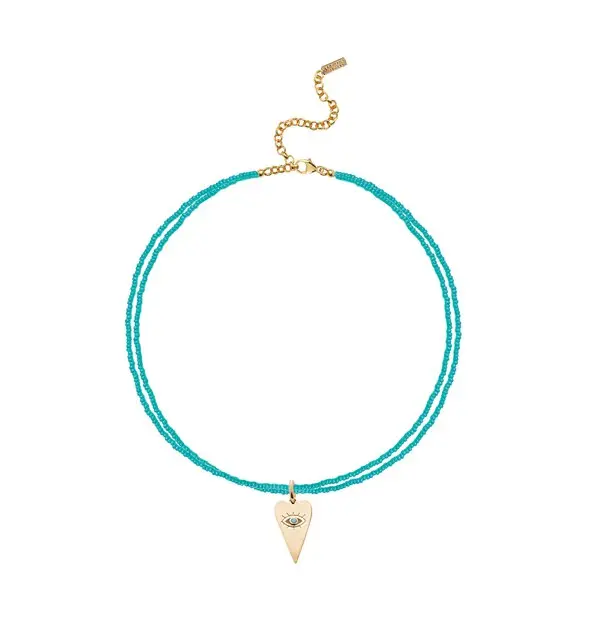 ADRIANA PAPPAS DESIGNS Evil Eye Charm Choker - Yellow