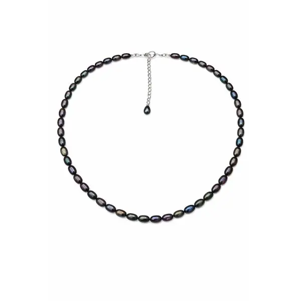 PEARL CODE Rice Pearl Choker - Black