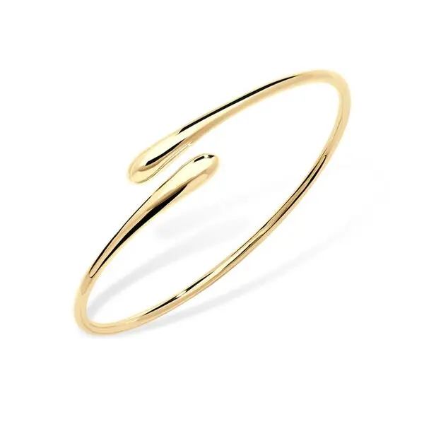 LUCY QUARTERMAINE Vermeil Cross Open Drop Bangle - Gold