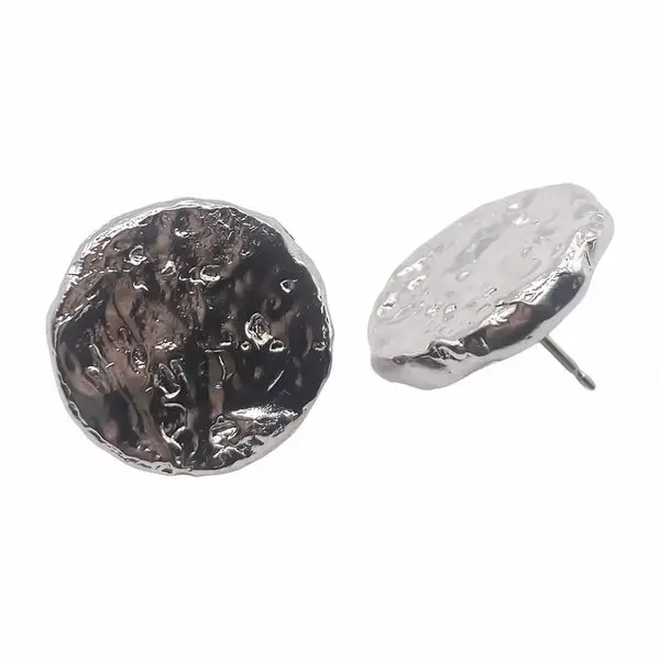 MOCA JEWELLERY Grain Circle Stud Earrings - Silver