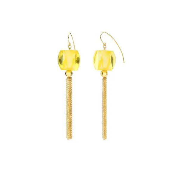 GOLD & HONEY Tassel Drop Earrings - Gold/yellow