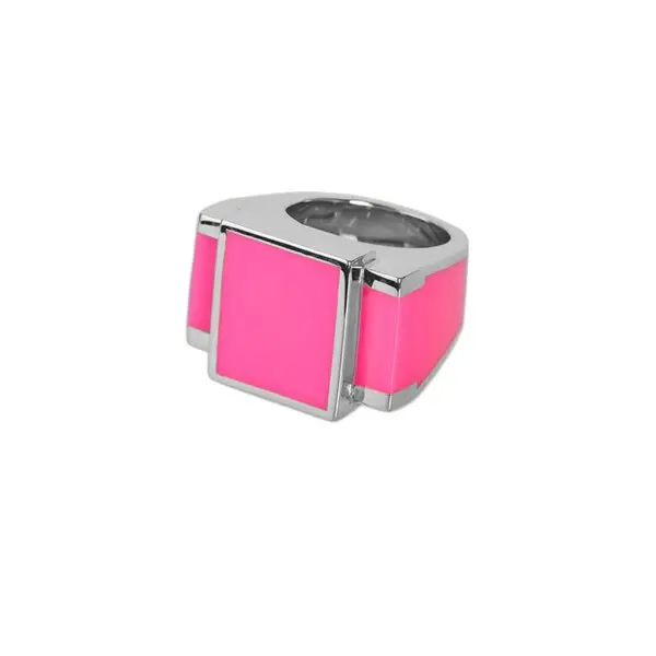 THE ROSE Neon Bague One Silver Ring - Pink