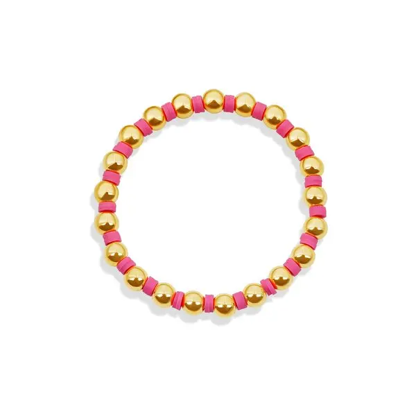 SHYMI Elastic Beaded Bracelet - Gold/pink