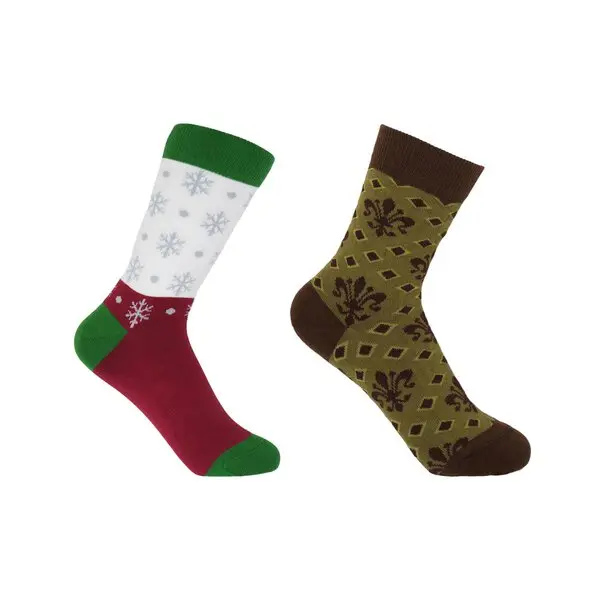PEPER HAROW - MADE IN ENGLAND Peper Harow Snowflake And Fleur De Lis Socks Bundle - Green