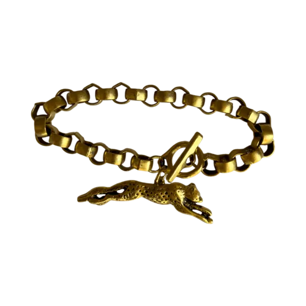 SCCOLLECTION Roxy Cheetah Pendant Bracelet - Gold
