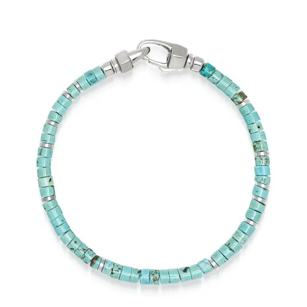 NIALAYA JEWELRY Turquoise Heishi Bracelet - Blue/silver