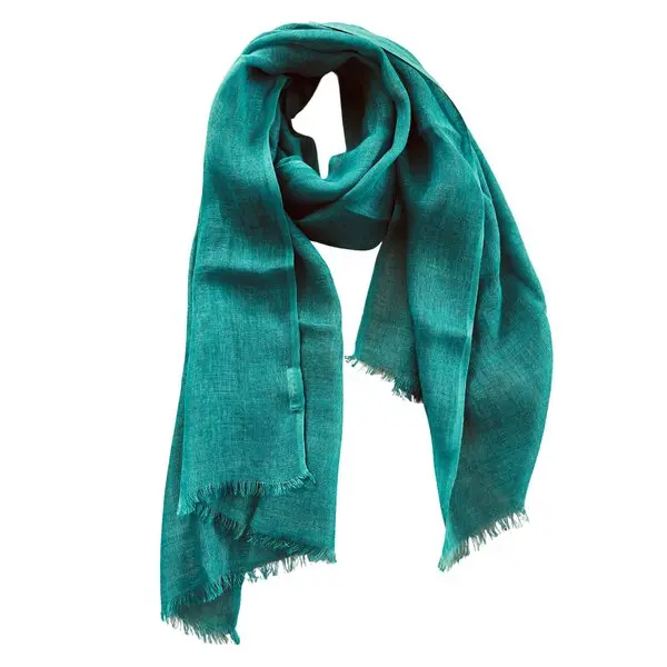 HERITAGEMODA Emerald Handwoven Linen Classic Scarf - Green