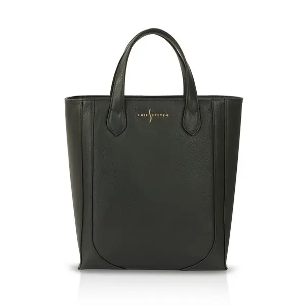 LUIS STEVEN Pebble Leather Tall Tote Bag