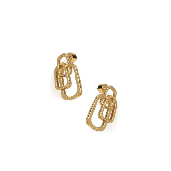 RETRO CHIC Roman Arc Golden Earrings - Gold