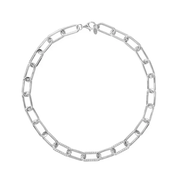 Arte Madrid Toggle Link Necklace - Silver