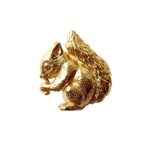 LEE RENEE Baby Squirrel Lapel Pin - Gold