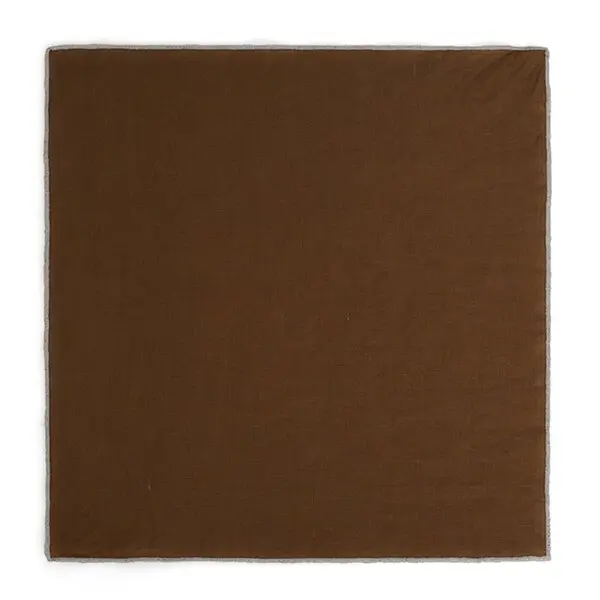 THE SUMMER EDIT Linen Headscarf - Brown