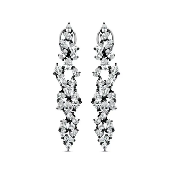 SALLY SKOUFIS Drop Earrings With White Cz Diamond Stimulant - White/black