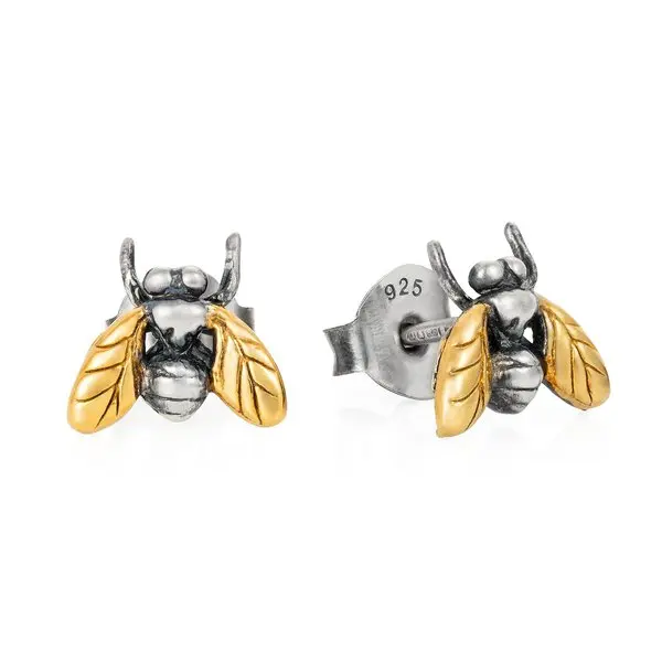 YASMIN EVERLEY JEWELLERY Gilded Hoverfly Stud Earrings - Silver