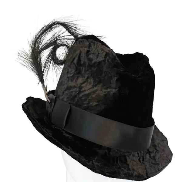 ROMER MILLINERY Morphy Moldable Trilby Hat With Faux Feather Clip - Black