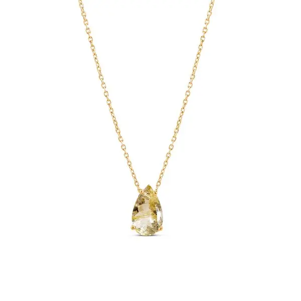 SALLY SKOUFIS Pure Droplet Grande Necklace With Rutile In 18k Vermeil - Gold