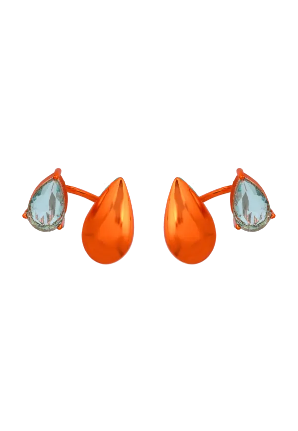 LAVANI JEWELS Kusanagi Drop Earrings - Orange