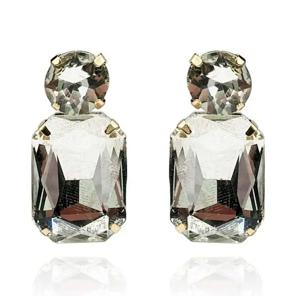 MICHAEL NASH JEWELRY Clear Crystal Drop Earrings - Gold