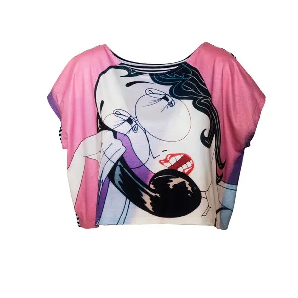 ARTISTA Anni Pink Gyorgy Kovasznai Print Top - Purple