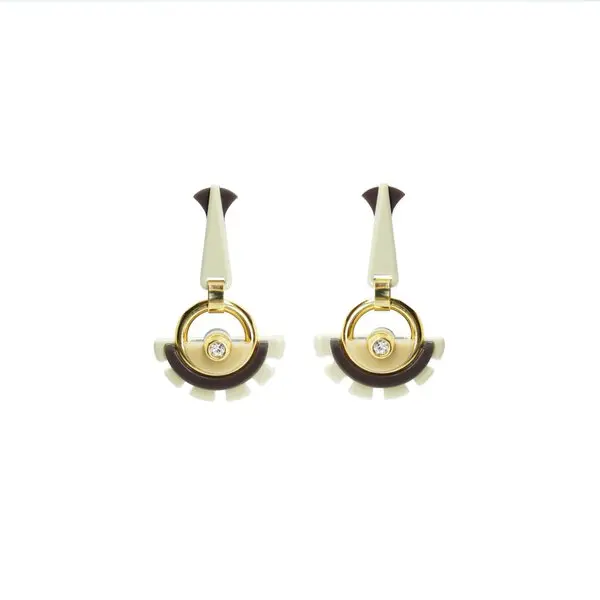 GISSA BICALHO Acrylic Hoop Earrings - Yellow