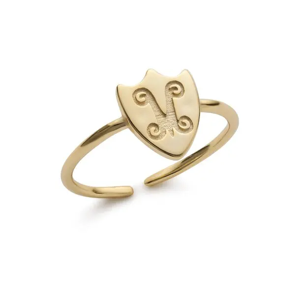 ELK & BLOOM Dainty Shield Stacked Ring - Gold