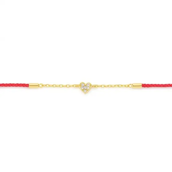 BLOOMTINE | EARTH ANGEL HQ Vermeil Heart Bracelet - Red/gold