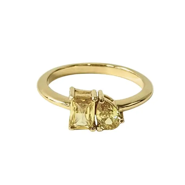 BELINDA JEWELZ Toi Et Moi Citrine Ring - Orange