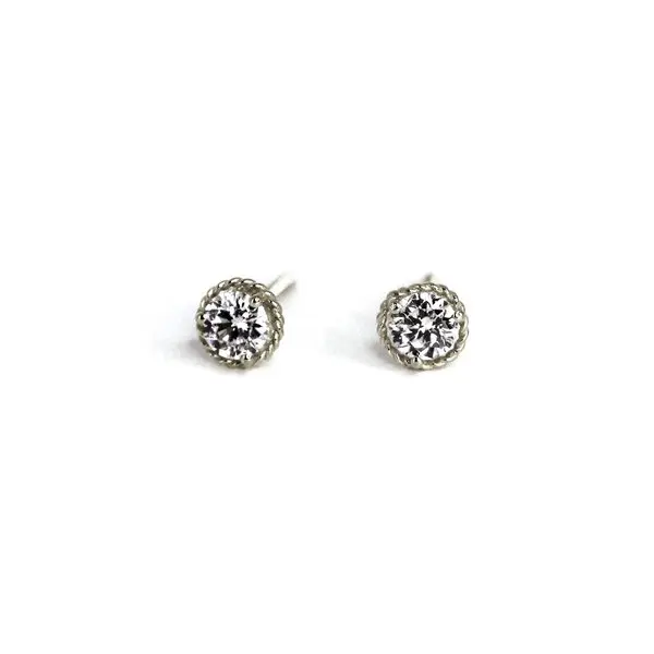 VICSTONENYC FINE JEWELRY 14k Gold Lab Diamond Stud Earrings - White