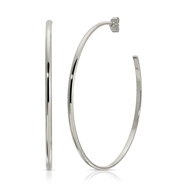 GLAMROCKS JEWELRY Oversized Hoop Earrings - Silver