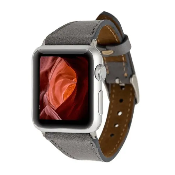 LEATHERE Leather Apple Watch Band - Grey