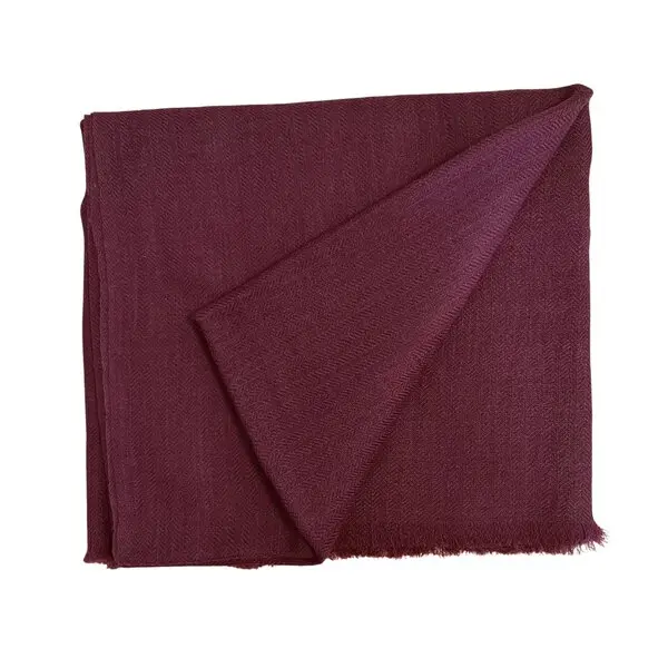 HERITAGEMODA Neutrals / Brown / Red Burgundy Handwoven Wool-silk Scarf - Brown/red