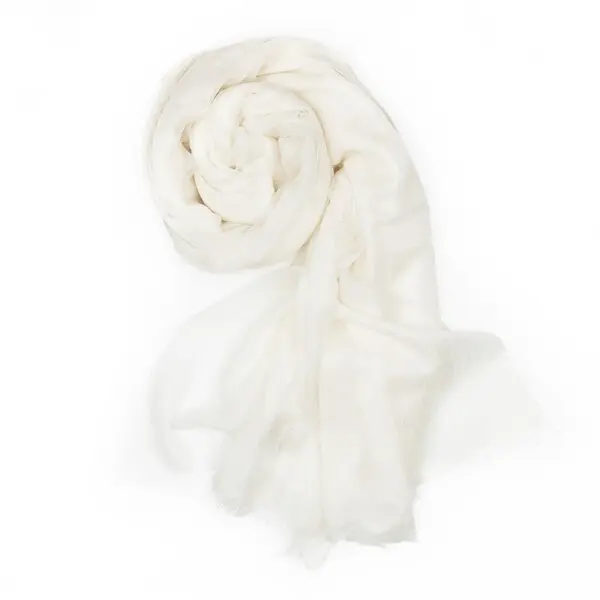 BEL CASHMERE Light Cashmere Foulard In Ivory - White