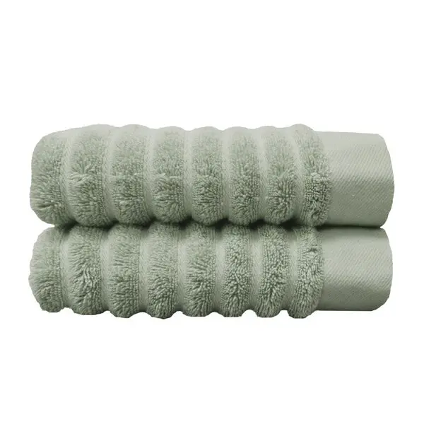 MISONA Organic Cotton Bath Towel Set Sage - Green