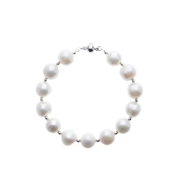SILVER MOON Sterling Silver Pearl Bracelet - White