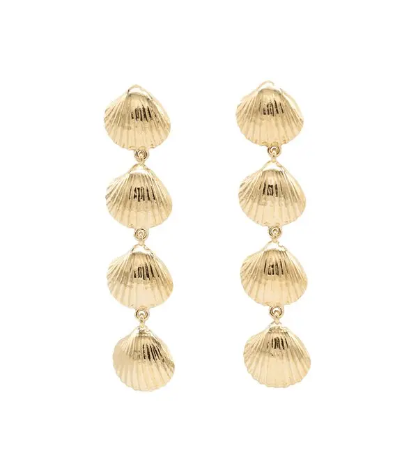 CASA CALA Sirena Shell Drop Earrings - Gold