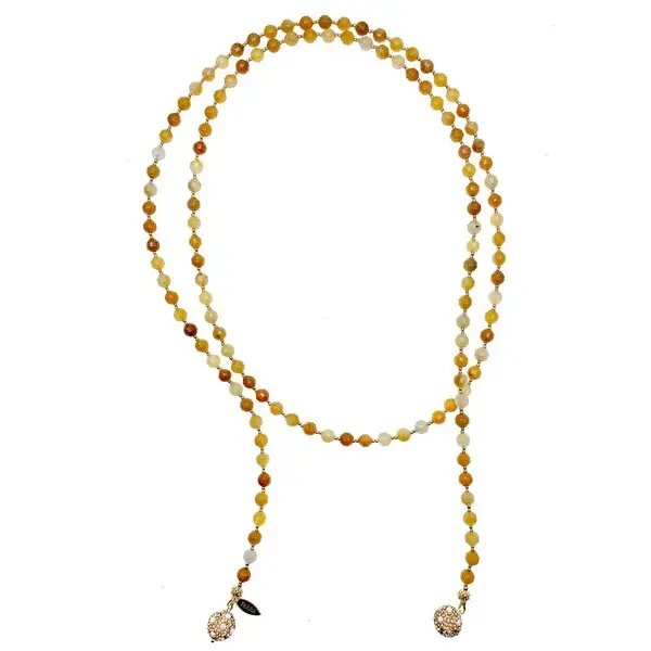 FARRA Jade And Rhinestone Necklace - Orange