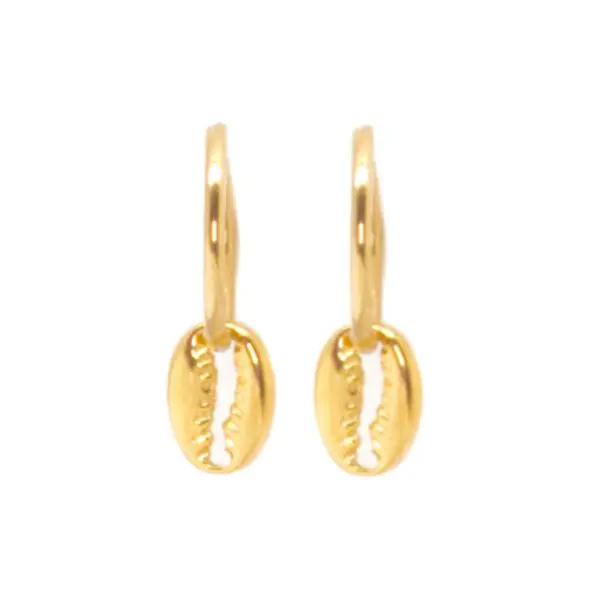 SALTY CALI Puka Huggie Earrings - Gold