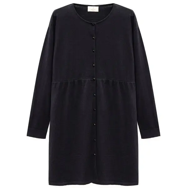 PERALUNA Leah Shirred Knit Mini Shirt Dress