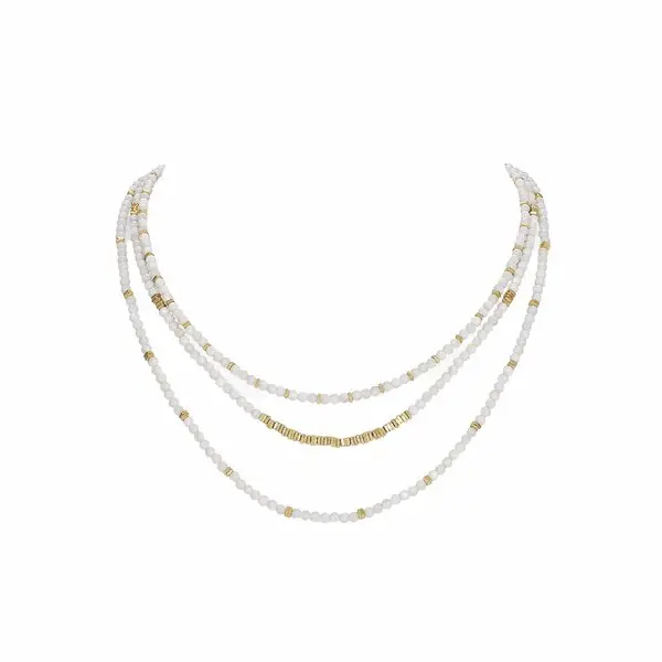 RETRO CHIC Athena Necklace - White/gold