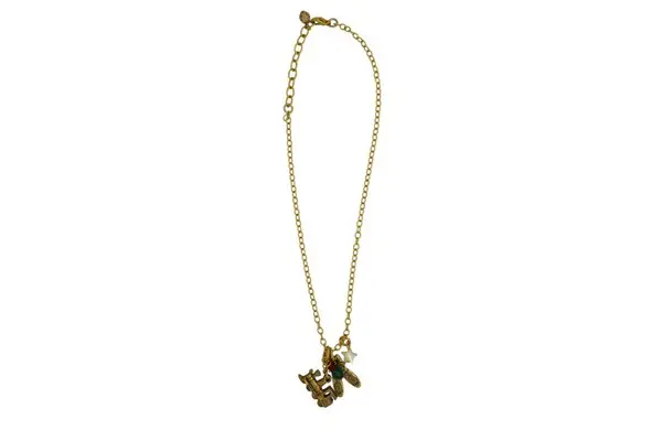 VICKISARGE Yuletide Dancing Train Charm Necklace - Gold