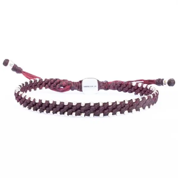 HARBOUR UK BRACELETS Sterling Silver And Rope Bracelet - Red