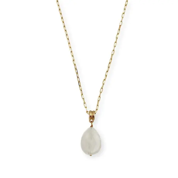GEM ISLAND Lidy Rock Crystal Pendant Necklace - Gold/brown