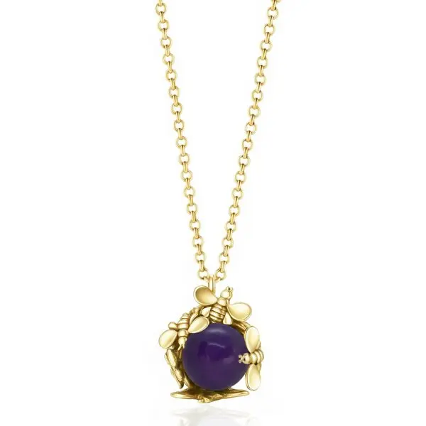 UNALOE Vermeil Amethyst Pendant Necklace - Gold