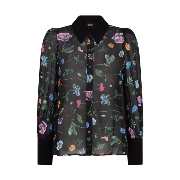 ROSE & NANCY Flora Print Viscose Georgette Shirt