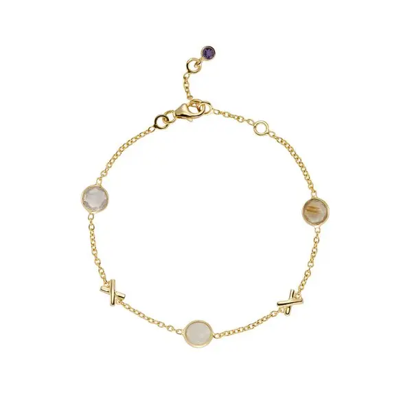 AUREE JEWELLERY Miramar Good Health Gemstone Bracelet - Gold