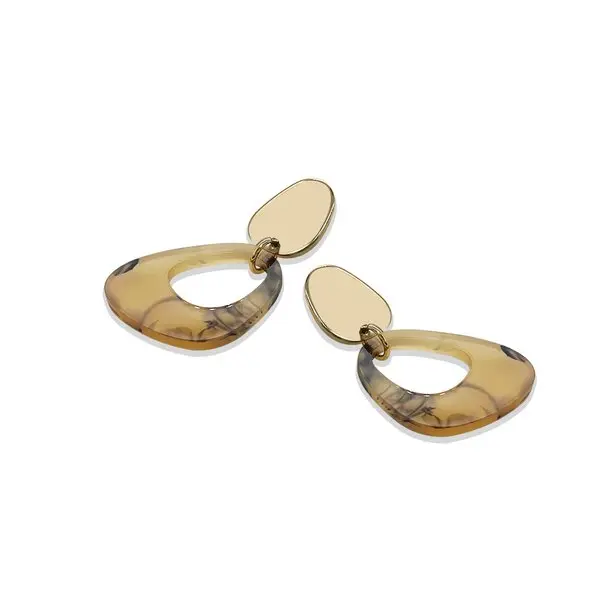 TOOLALLY Pebble Drop Earrings - Brown