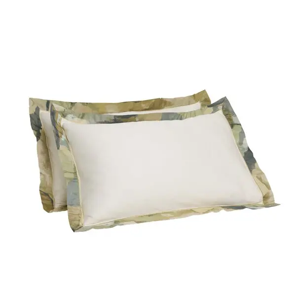 JORO Green / White Landscape Pillowcases Forest Green - Green/white