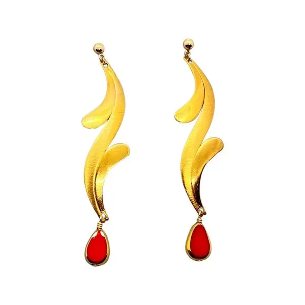 ARACHELI STUDIO Florence Teardrop Dangle Earrings - Red