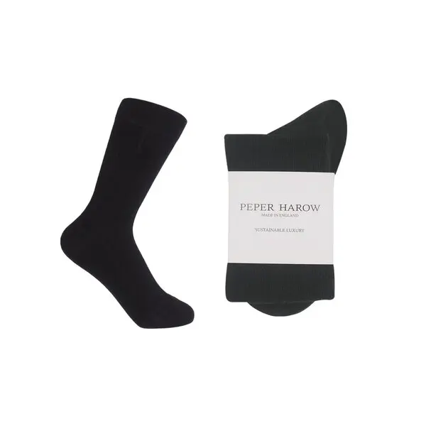 PEPER HAROW - MADE IN ENGLAND Cashmere & Wool Blend Boot Socks Bundle - Black
